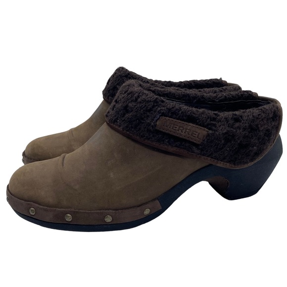 Merrell | Shoes | Merrell Clogs Luxe Chocolate Brown Leather Slip On ...